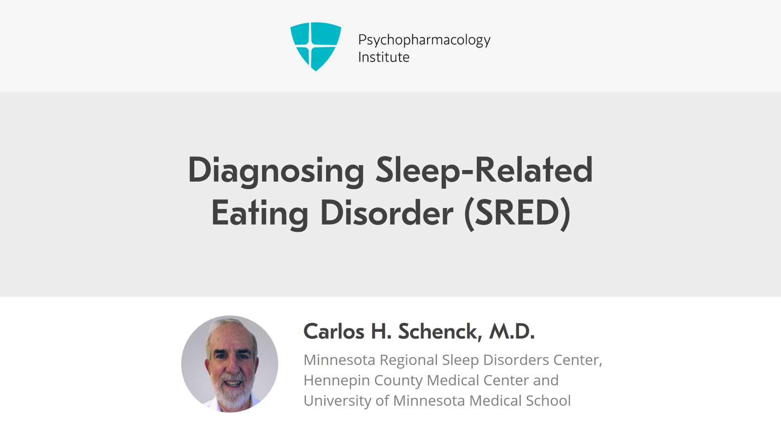 Diagnosing Sleep-Related Eating Disorder (SRED) | Psychopharmacology ...